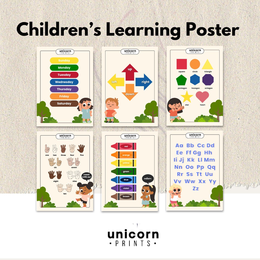 Children Learning Posters - Etsy