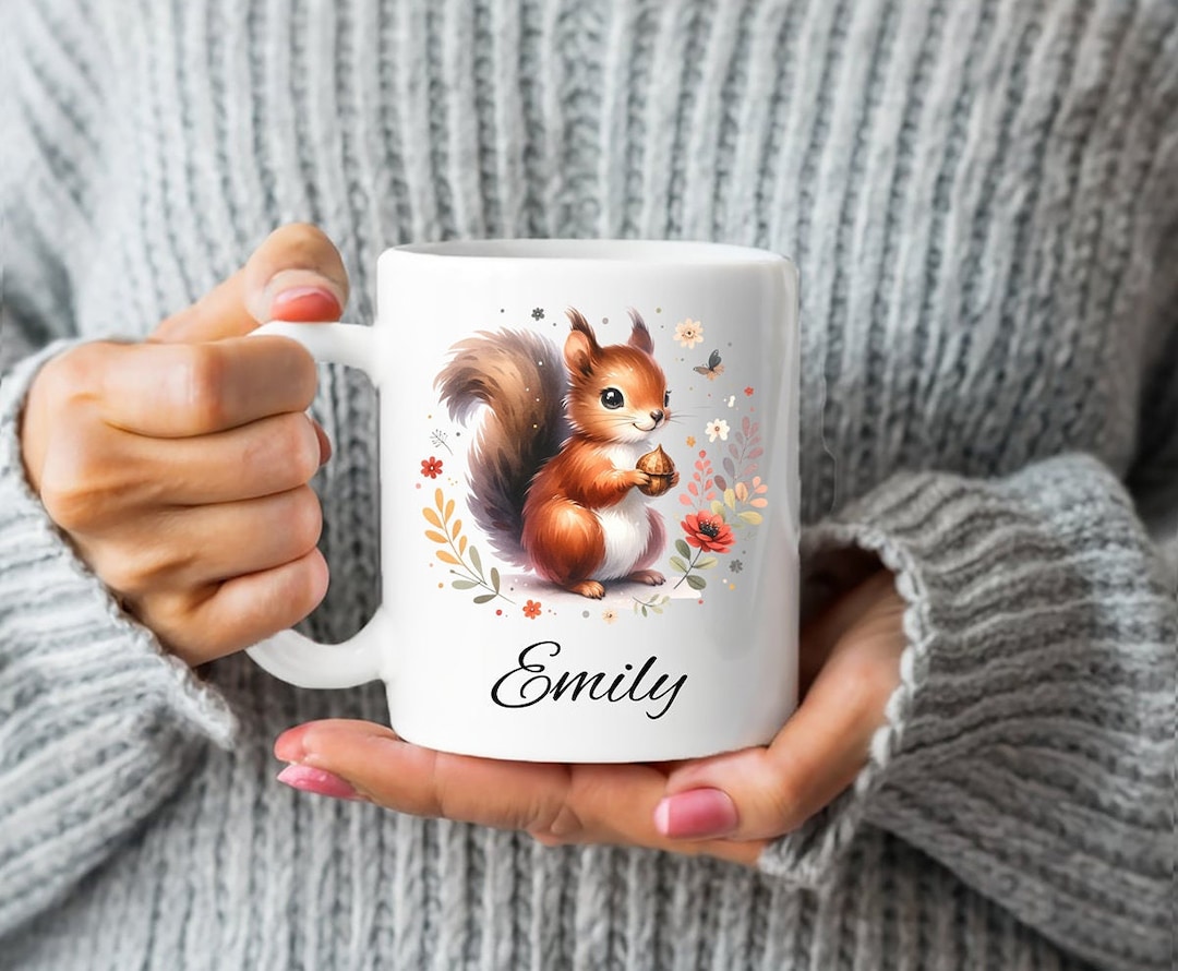 Personalized Squirrel Mug Custom Text Squirrel Coffee Mug Perfect Gift ...