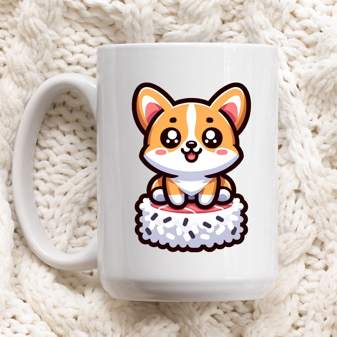 Welsh Corgi Mug: Cute & Funny Corgi Sushi Mug, Best Welsh Corgi Gift ...