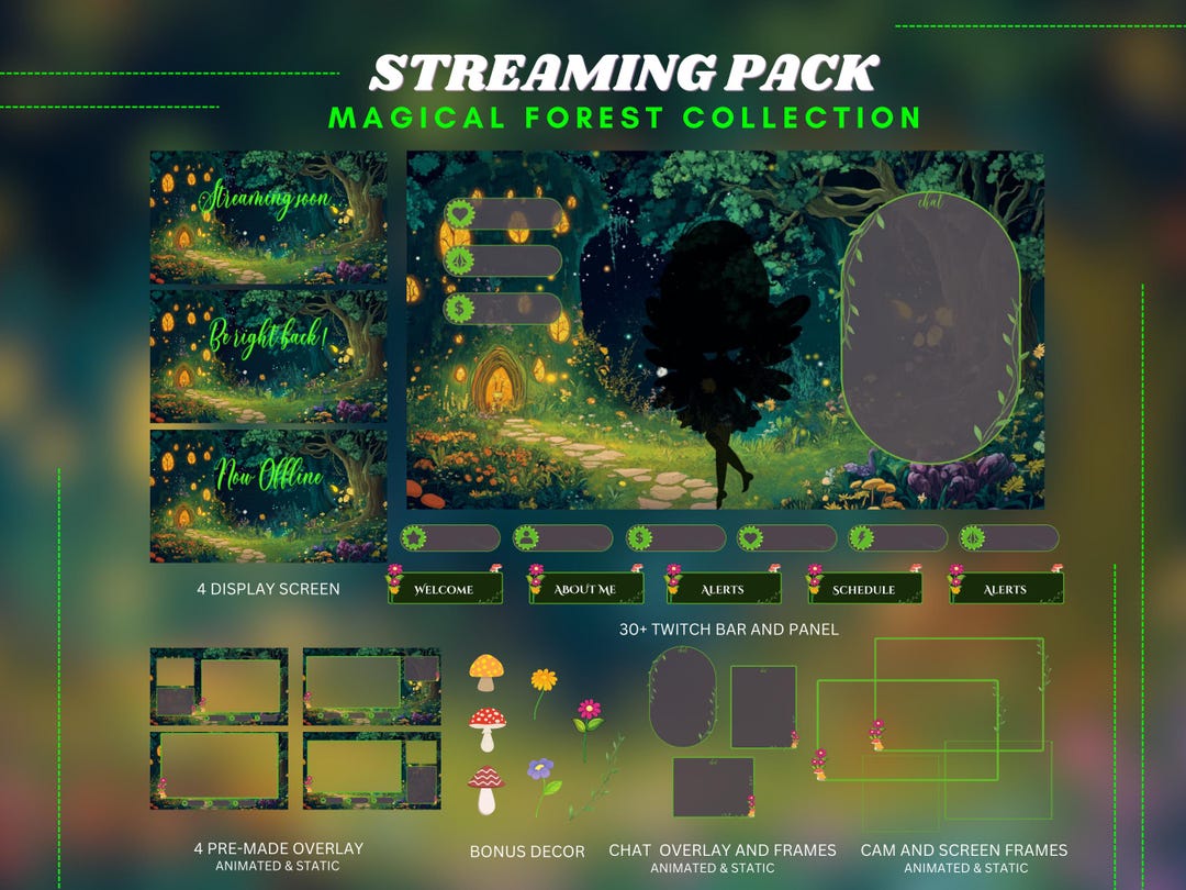 Vtuber Animated Background Magical Green Forest Witch Lair Green Witchy ...