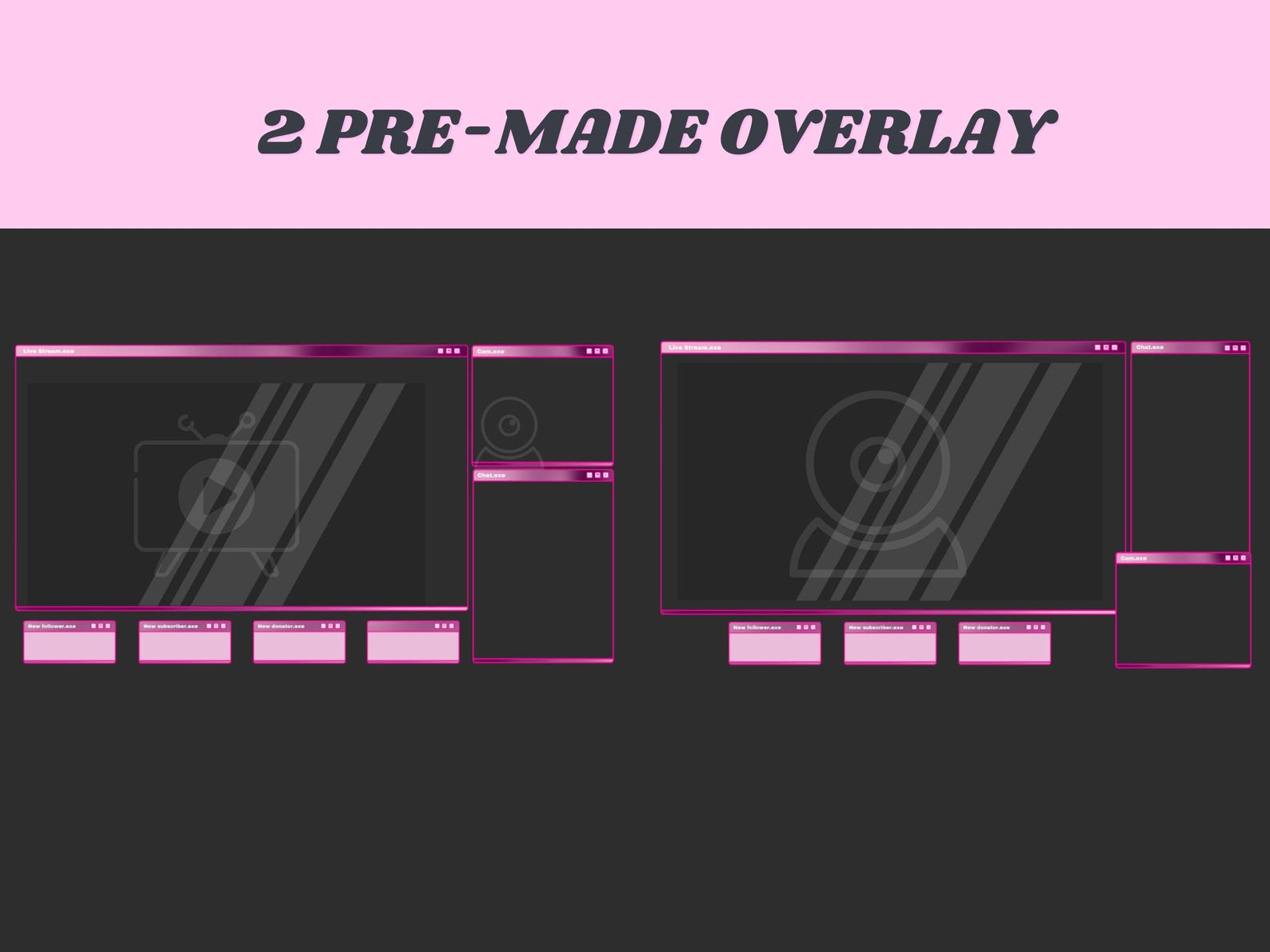 Pink Twitch Overlay Pink Stream Overlay Minimal Pack Pink Overlay Anime ...