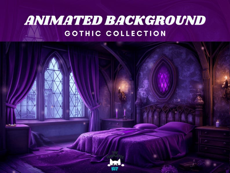 Vtuber Animated Background Gothic Witch Twitch Fantasy Stream Purple ...