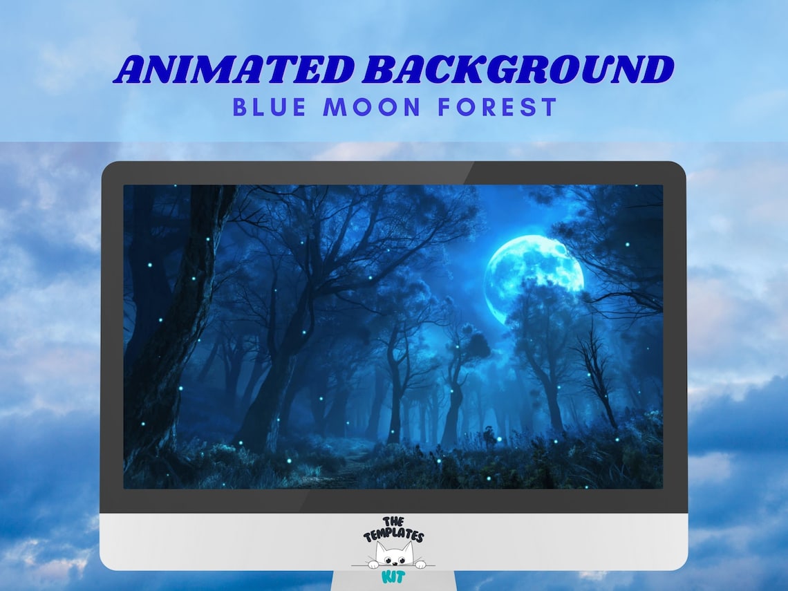 Twitch Animated Background Blue Twitch Background Overlay Vtuber Stream ...