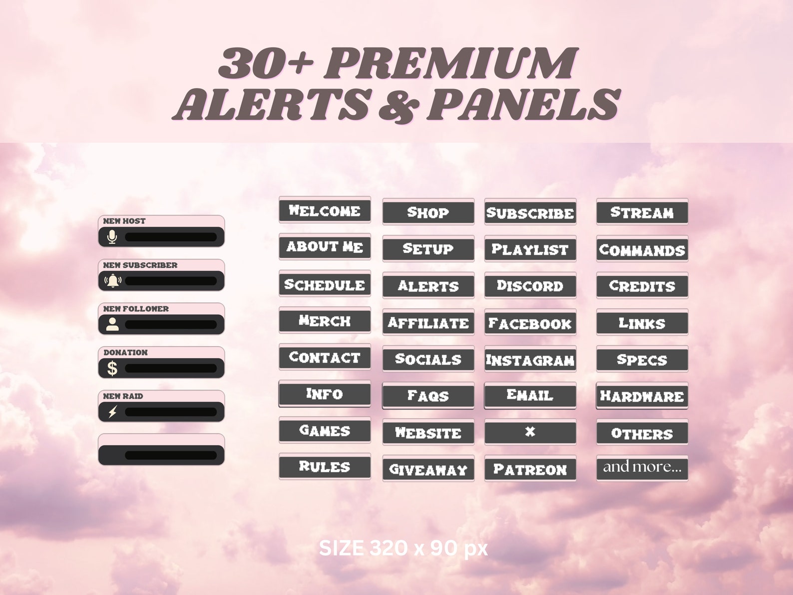 Pink Twitch Overlay Pastel Pink Streaming Pack Pink Overlay Animated ...