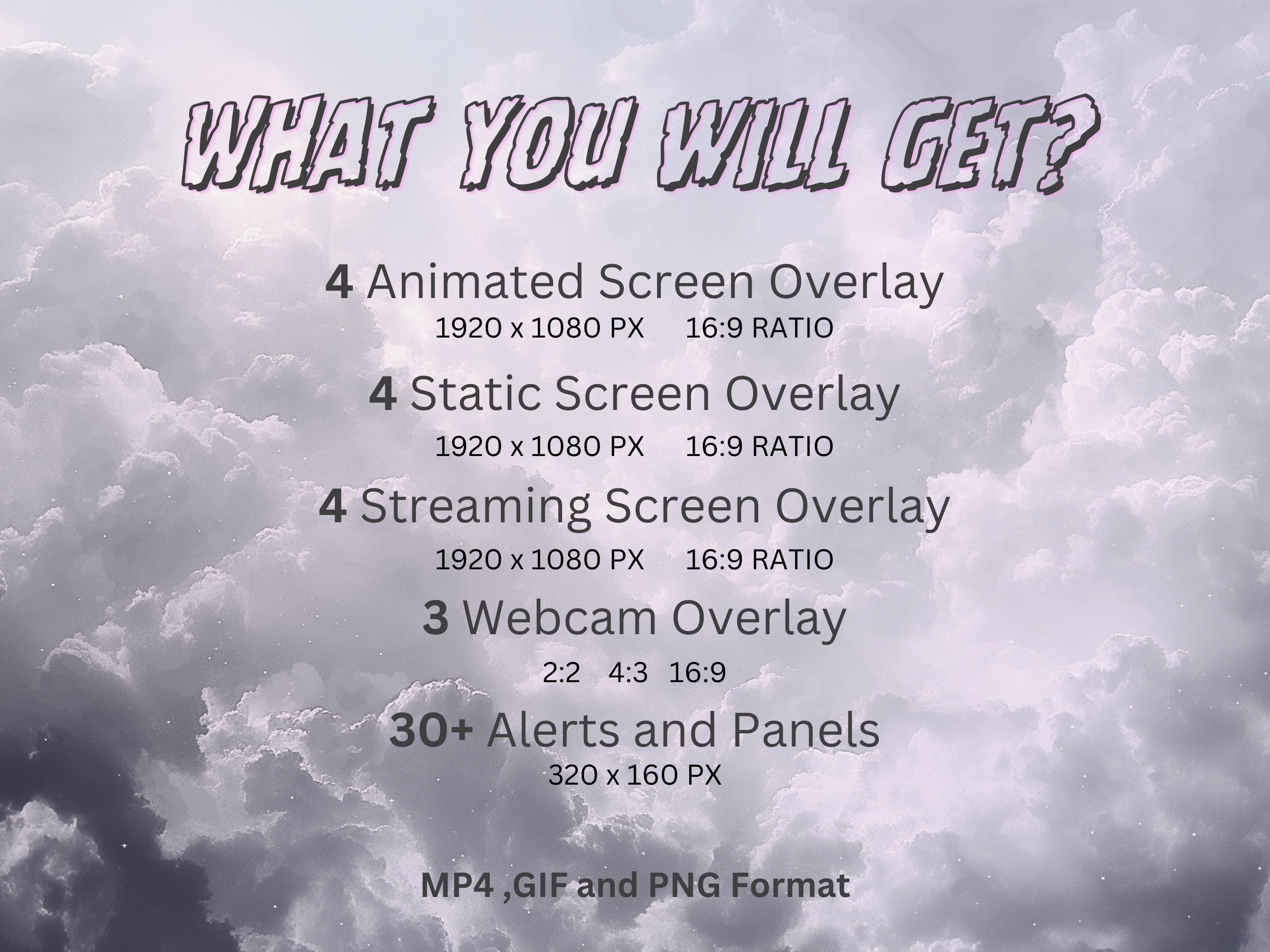 Black Twitch Overlay Simple Streaming Pack Gray Black Animated ...