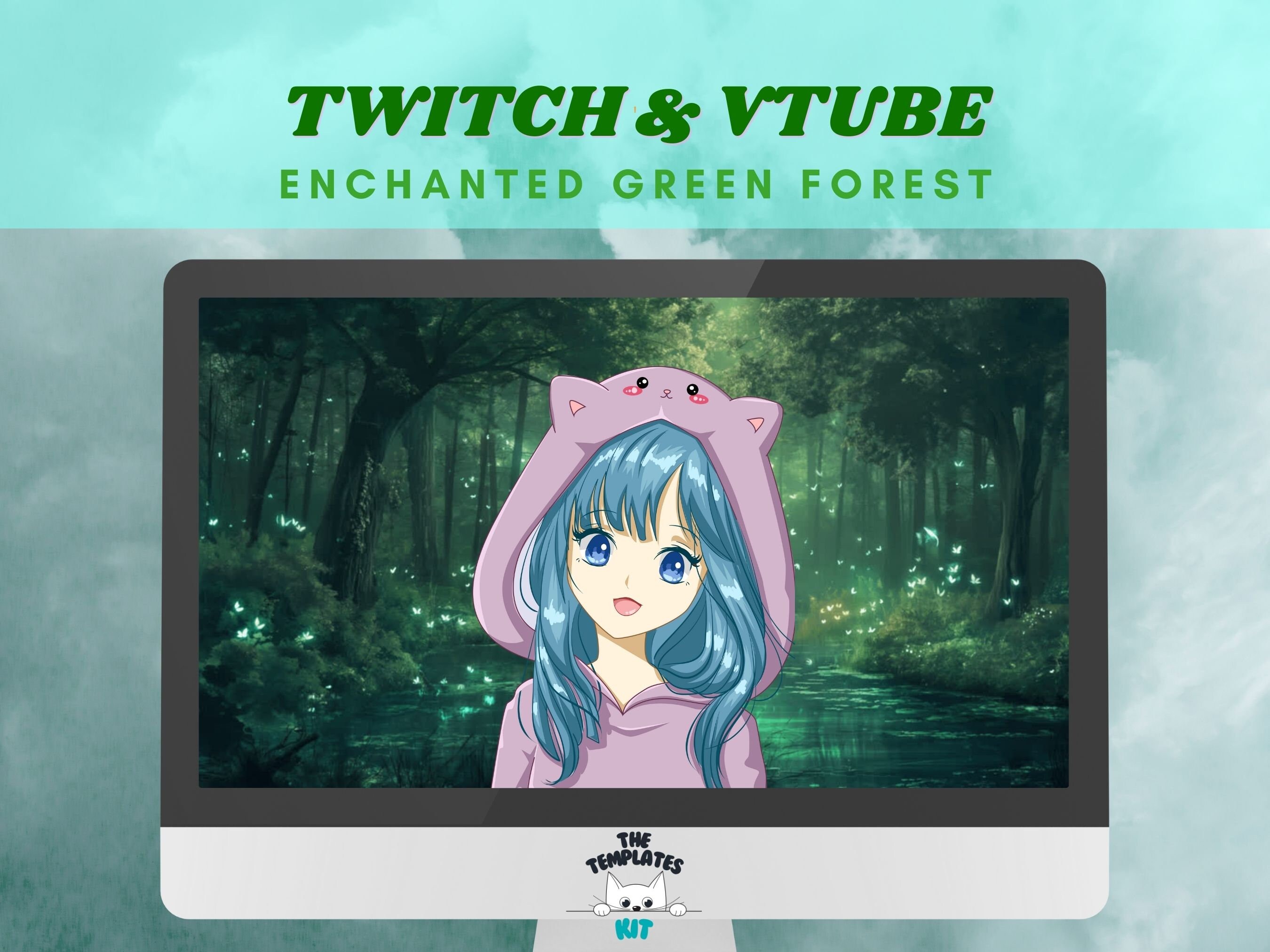 Animated Green Forest Background Enchanted Twitch Background Green ...