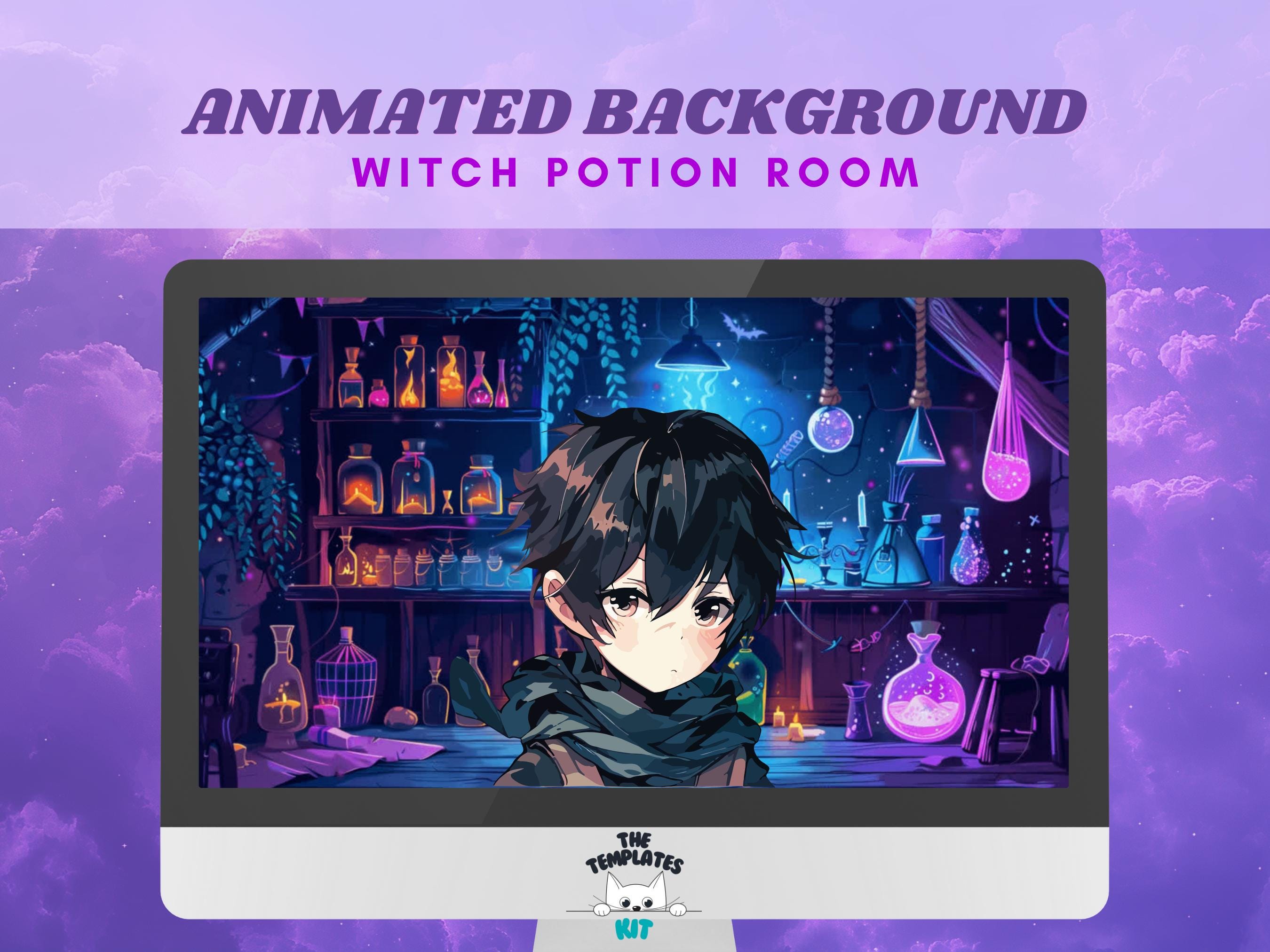 Vtuber Model Witch Animated Background Witch Potion Vtuber Overlay ...