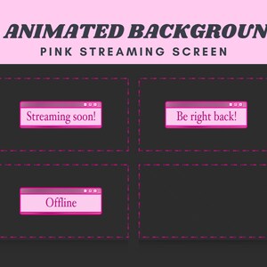 Pink Twitch Overlay Pink Stream Overlay Minimal Pack Pink Overlay Anime ...