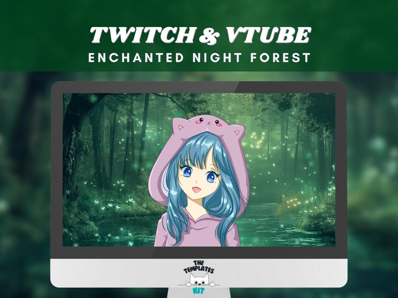 Animated Green Forest Background Enchanted Twitch Background Green ...