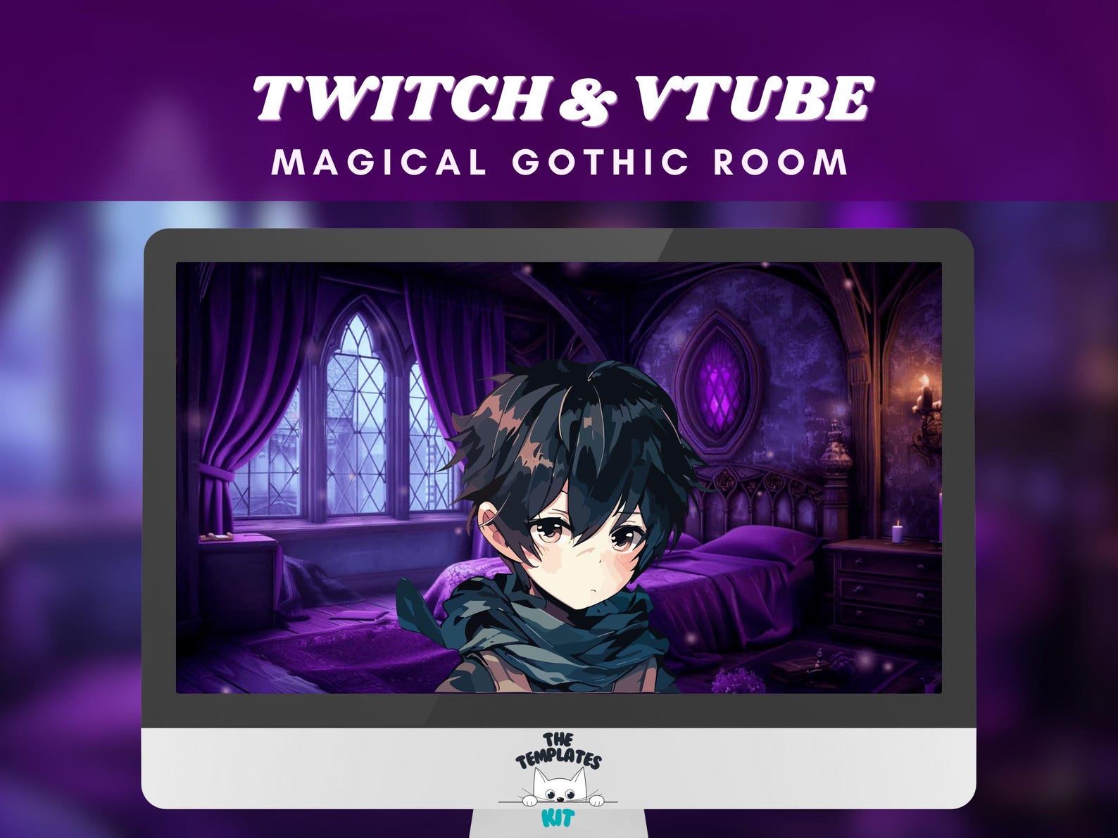 Vtuber Animated Background Gothic Witch Twitch Fantasy Stream Purple ...