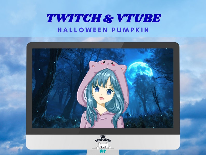 Twitch Animated Background Blue Twitch Background Overlay Vtuber Stream ...
