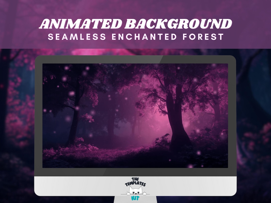 Animated Pink Forest Background Enchanted Twitch Background Pink ...