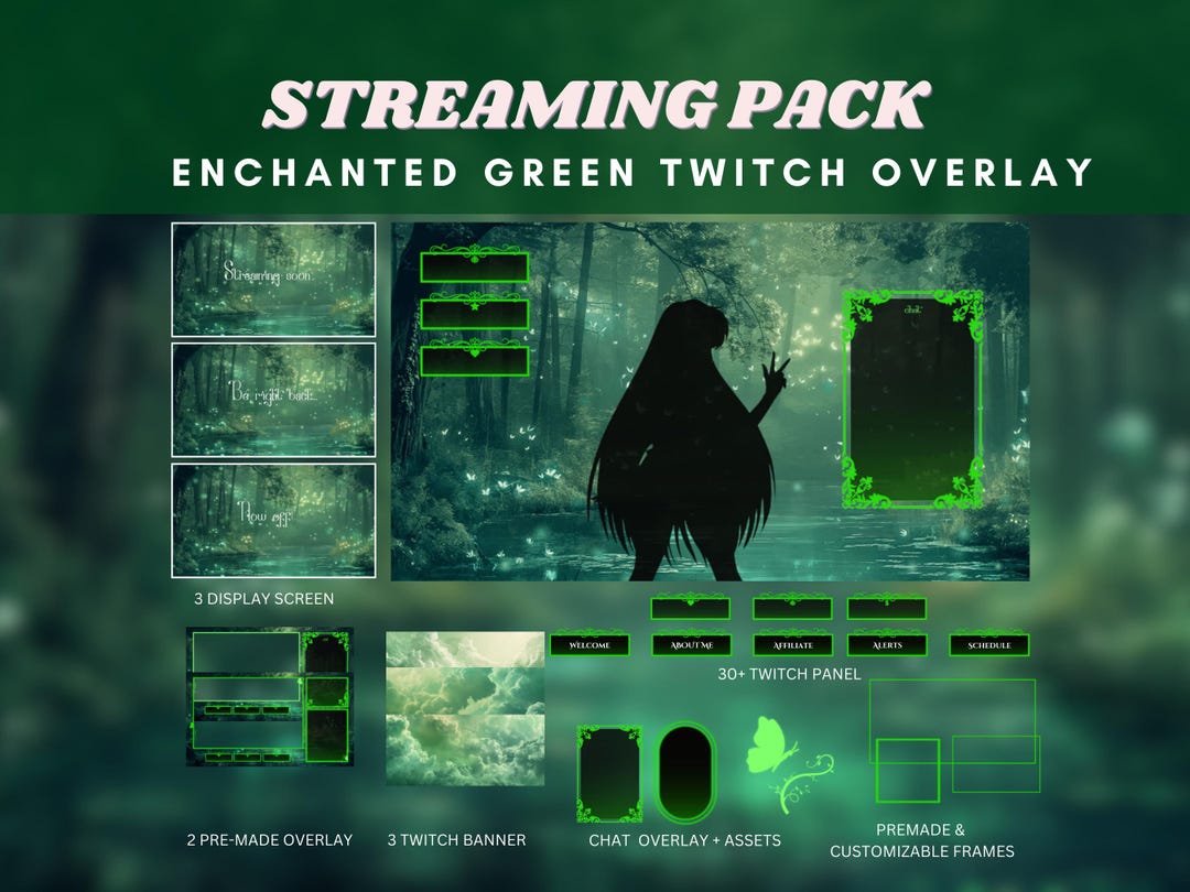 Green Twitch Overlay Forest Green Twitch Overlay Enchanted Twitch ...