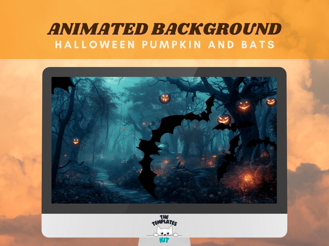 Halloween Twitch Animated Background Halloween Vtube Background Overlay ...