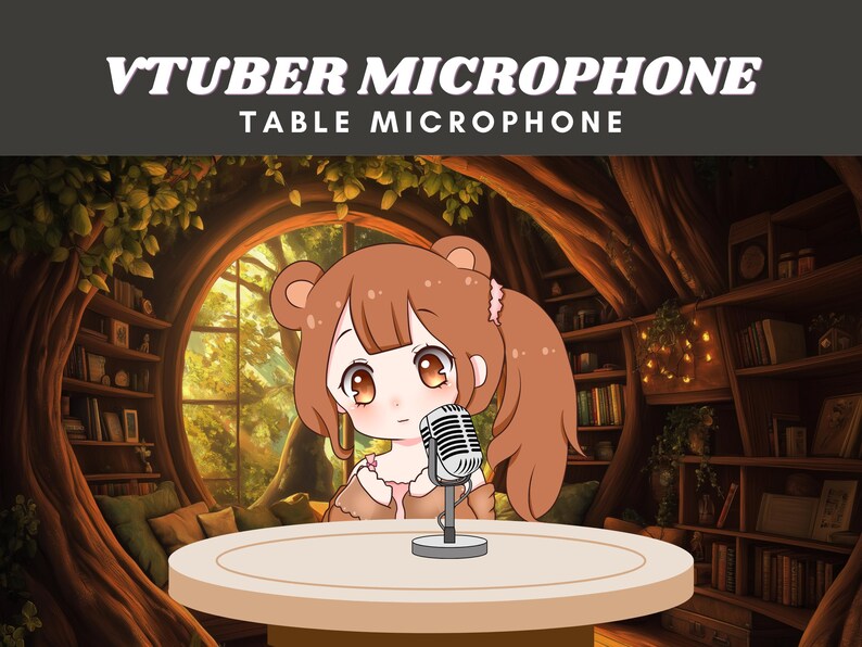 Twitch Mic Vtuber Model Mic Vtuber Asset Microphone Set Vtuber Mic ...