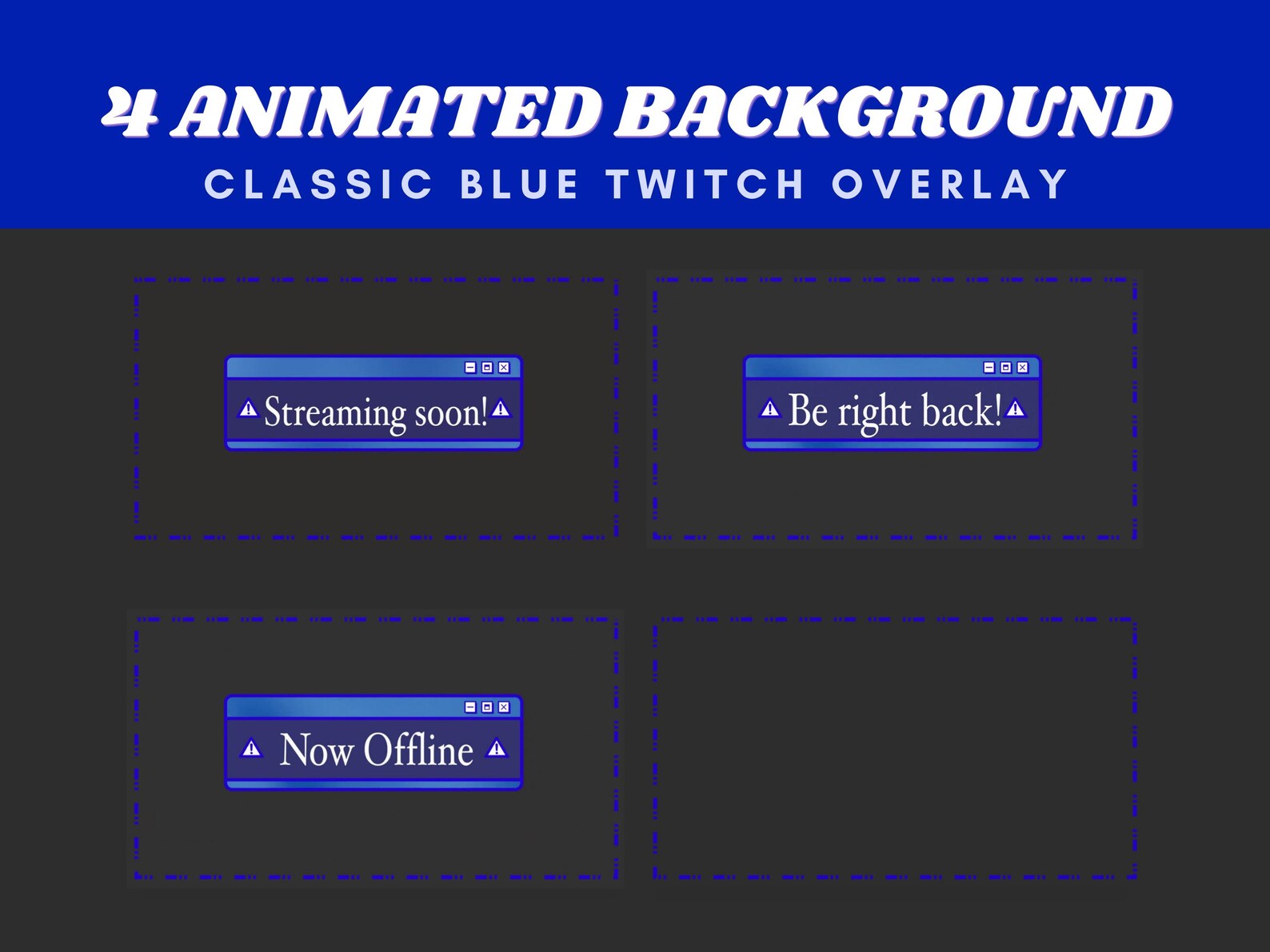 Animated Blue Twitch Overlay Blue Streaming Pack Blue Overlay Animated ...