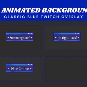 Animated Blue Twitch Overlay Blue Streaming Pack Blue Overlay Animated ...