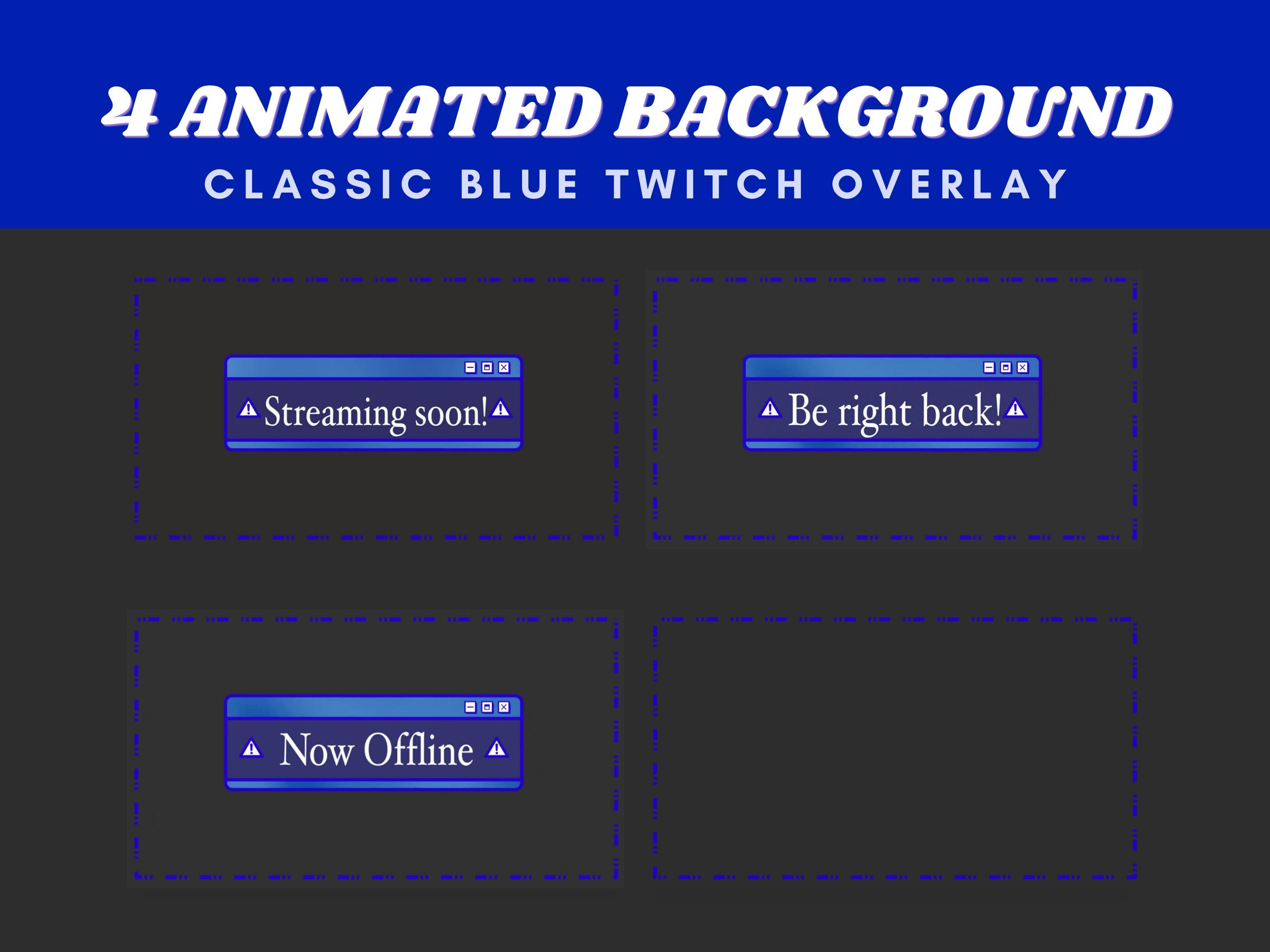 Animated Blue Twitch Overlay Blue Streaming Pack Blue Overlay Animated ...