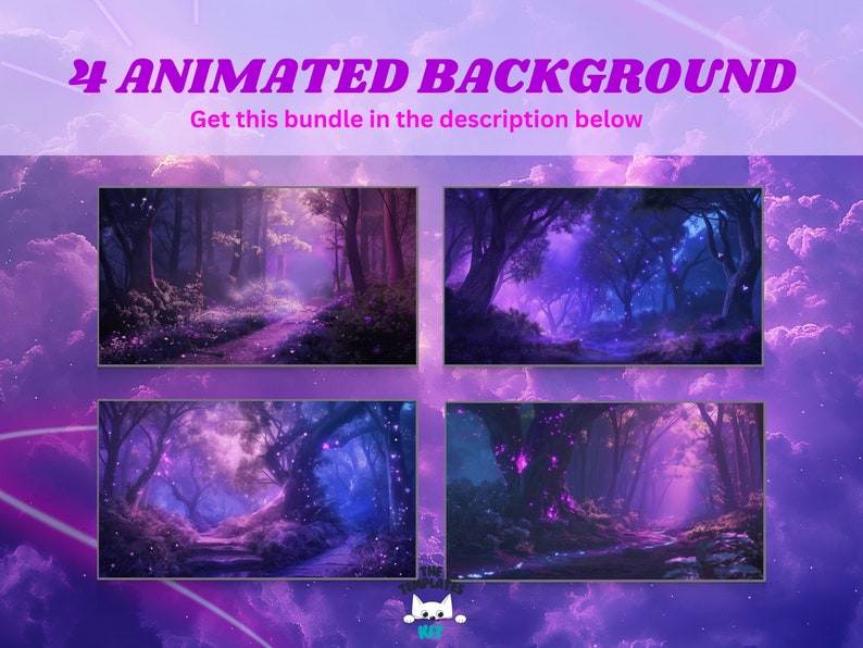 Purple Animated Background Purple Twitch Background Overlay Vtuber ...