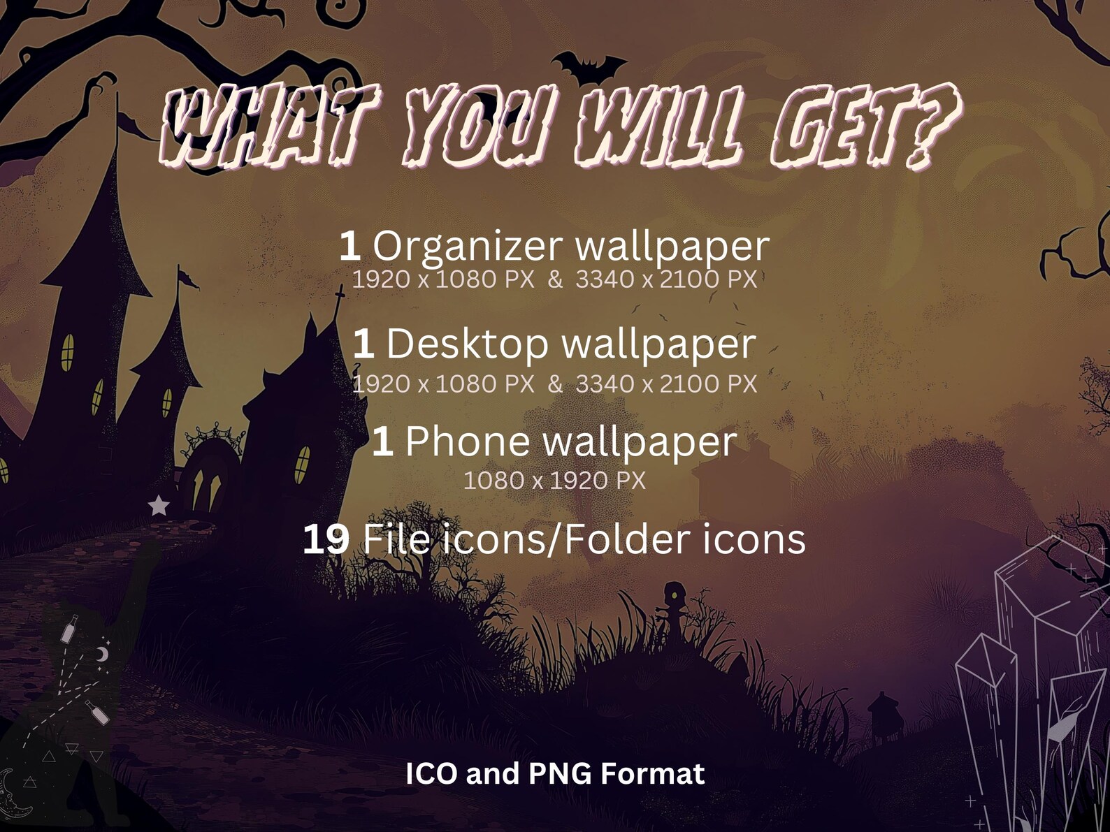 Purple Magic Computer Desktop Theme Background Wallpaper Organizer Set ...