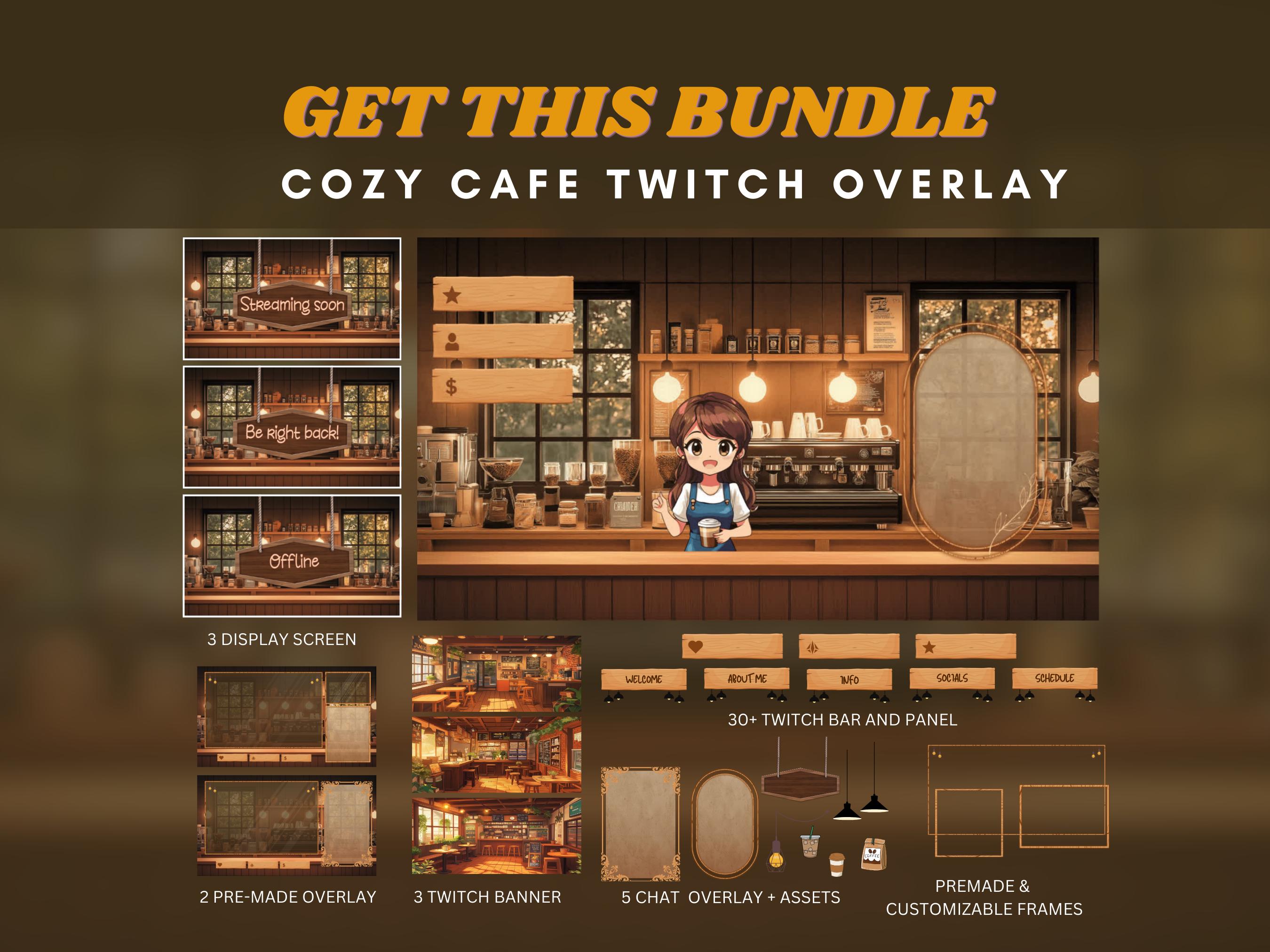Cozy Animated Vtuber Be Right Back Overlay Screen Lofi Cafe Animated ...