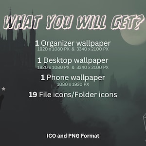 Gothic Computer Desktop Theme Background Wallpaper Organizer Set Dark ...