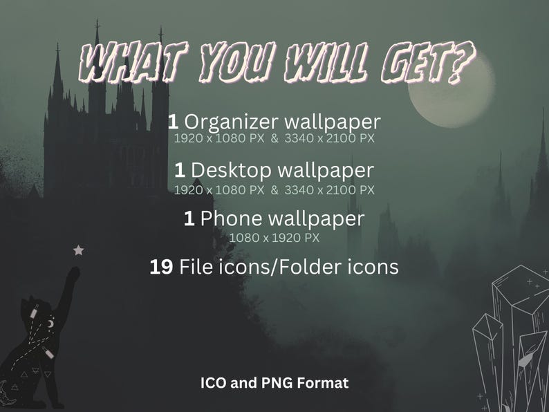 Gothic Computer Desktop Theme Background Wallpaper Organizer Set Dark ...