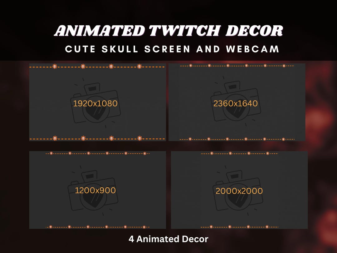 Cute Skull Twitch Overlay Halloween Animated Twitch Overlay Cute Skull ...