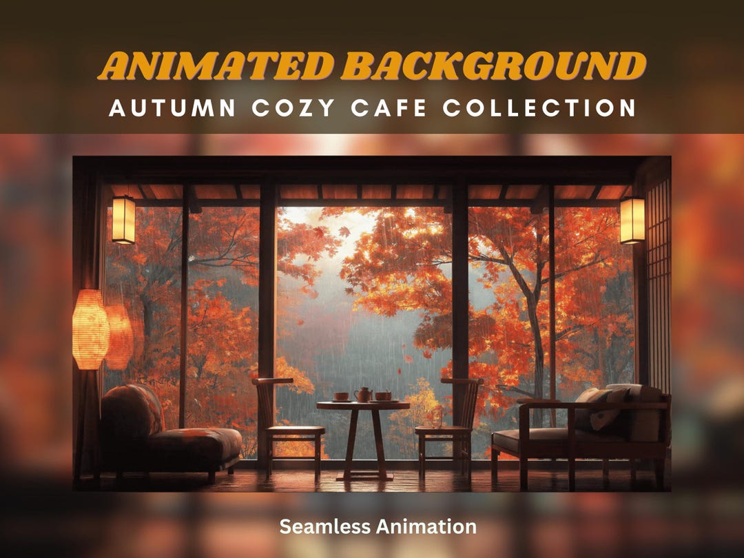 Autumn Twitch Animated Background Vtuber Cafe Background Autumn ...