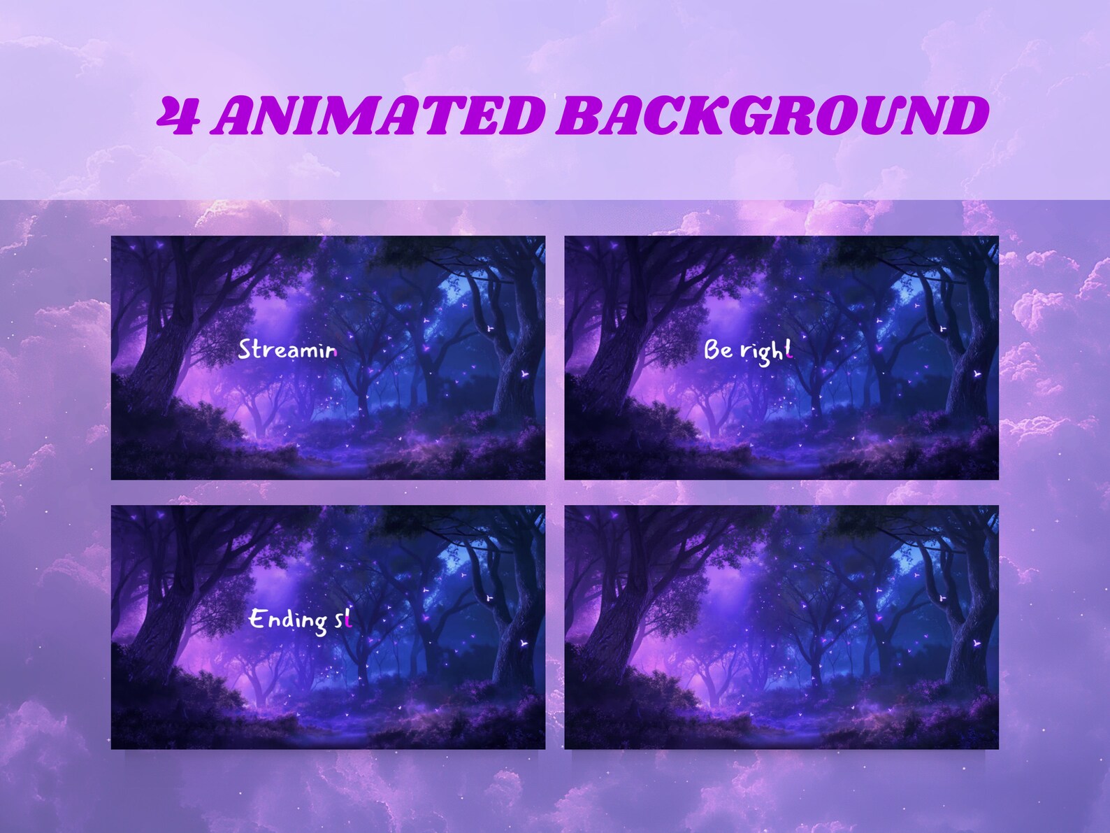 Stream Overlay Package Twitch Overlay Purple Twitch Animated Background ...