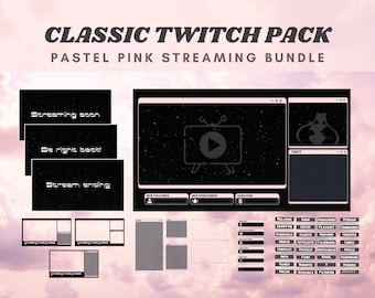 Twitch Overlay Pastel Pink Streaming Pack Pink Animated Background ...
