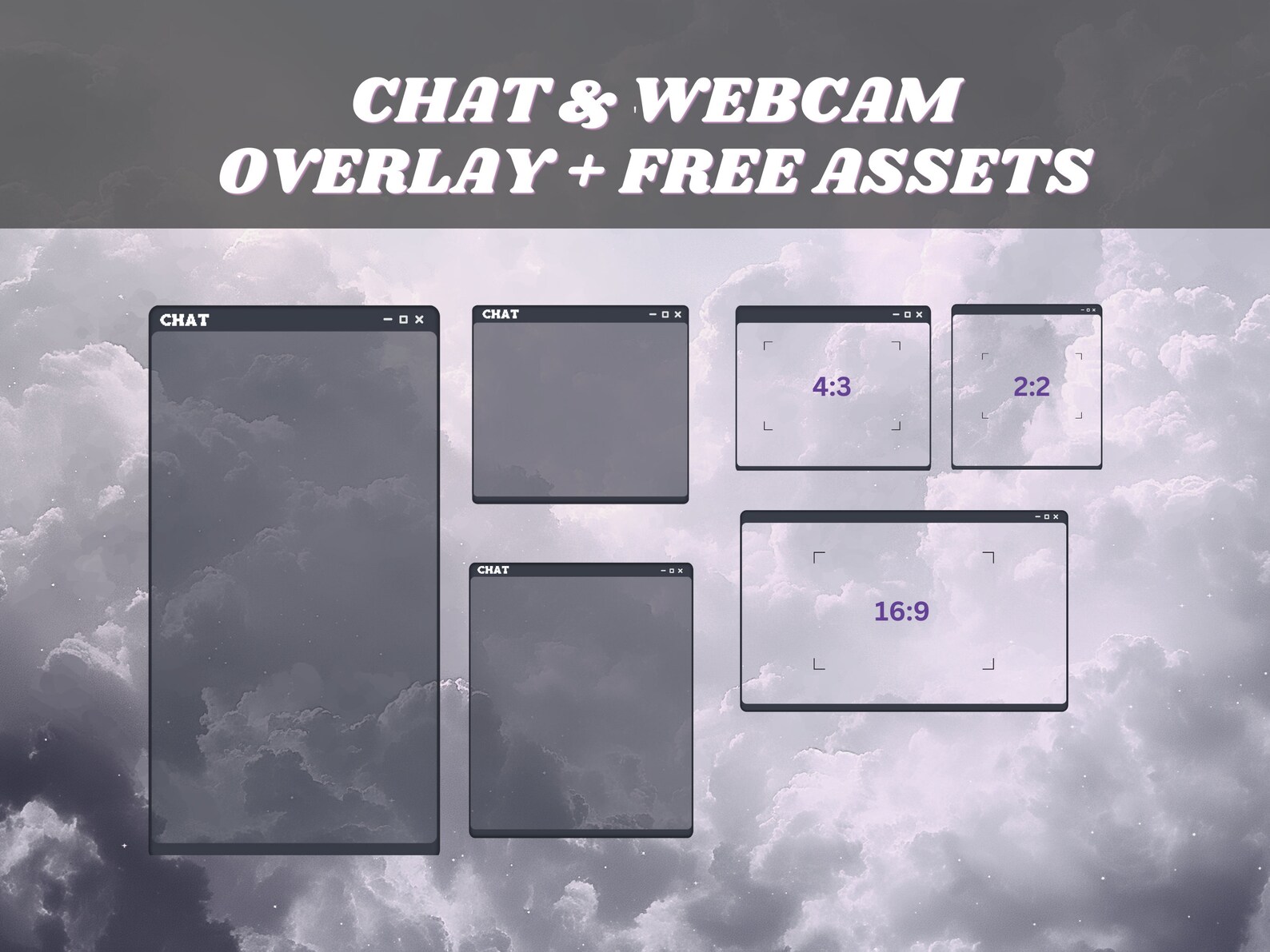 Black Twitch Overlay Simple Streaming Pack Gray Black Animated ...