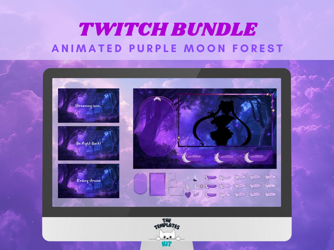 Stream Overlay Cozy Twitch Overlay Purple Twitch Animated Background ...