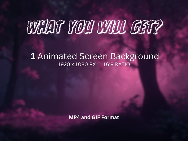 Animated Pink Forest Background Enchanted Twitch Background Pink Overlay Vtuber Stream Animated ...