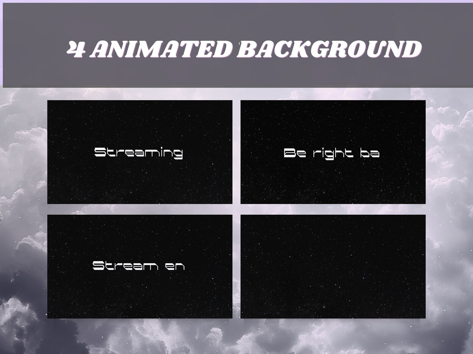 Black Twitch Overlay Simple Streaming Pack Gray Black Animated ...