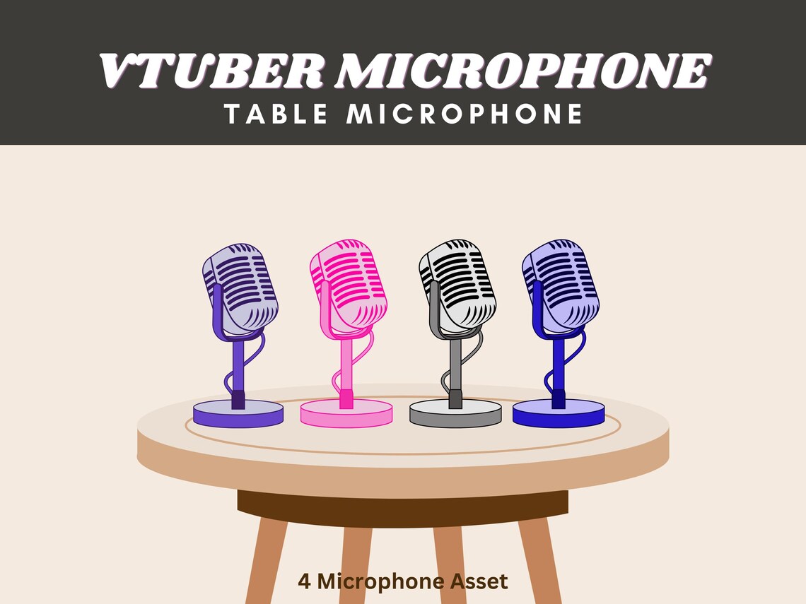 Twitch Mic Vtuber Model Mic Vtuber Asset Microphone Set Vtuber Mic ...