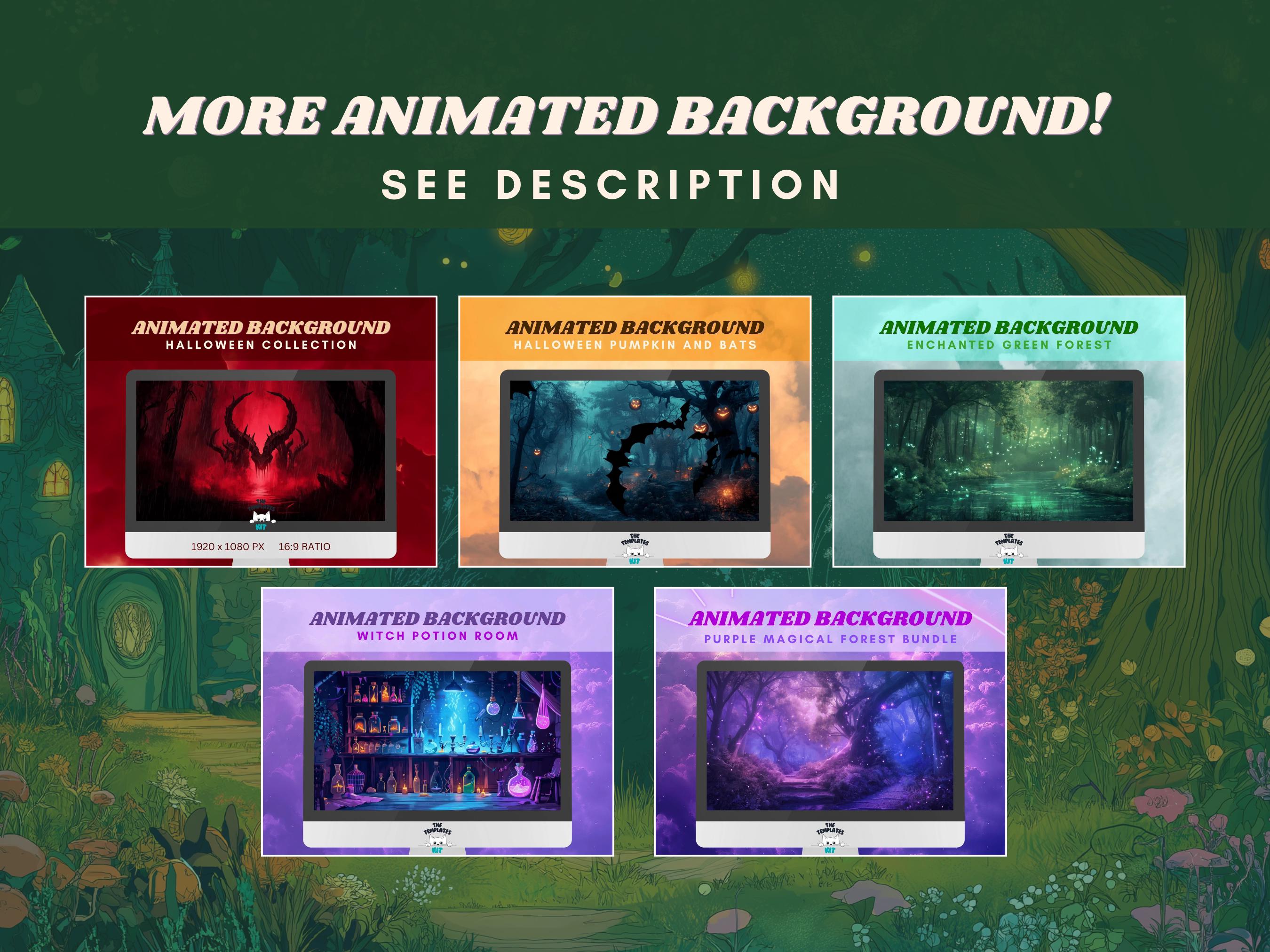 Magical Forest Animated Background Vtuber Forest Witch Lair Green Witch ...