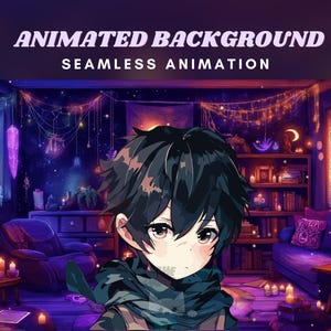 Vtuber Animated Background Witch Lair Stream Purple Witch Room Overlay ...