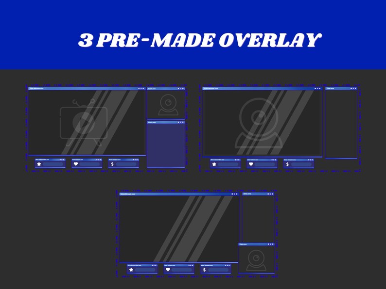 Animated Blue Twitch Overlay Blue Streaming Pack Blue Overlay Animated ...