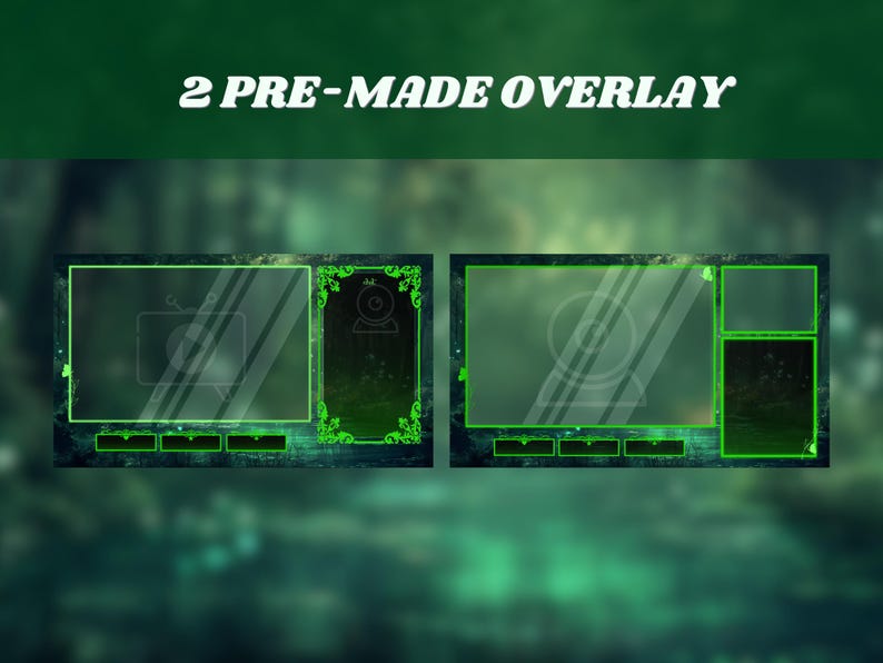 Green Twitch Overlay Forest Green Twitch Overlay Enchanted Twitch ...