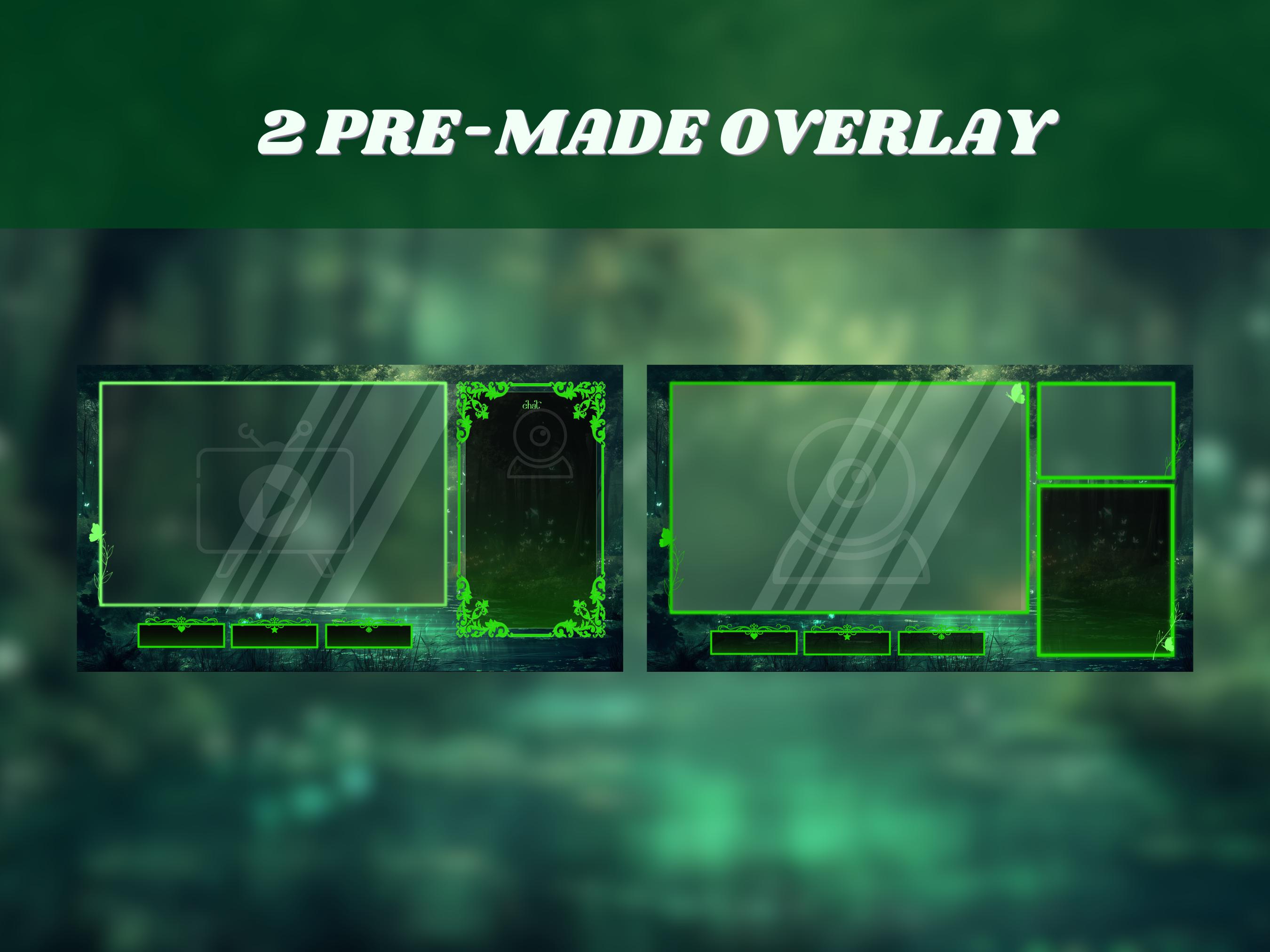Green Twitch Overlay Forest Green Twitch Overlay Enchanted Twitch ...