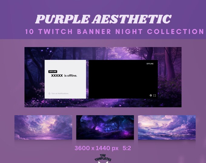 Twitch Banner Purple Night Sky Twitch Banner Purple Twitch Ultrawide ...