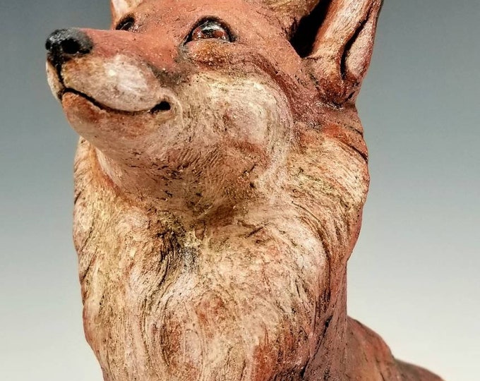 Ceramic Red Fox Sculpture - Etsy