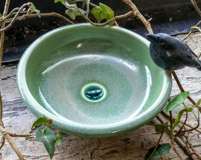Ceramic Crow Dish With Melted Glass - Etsy