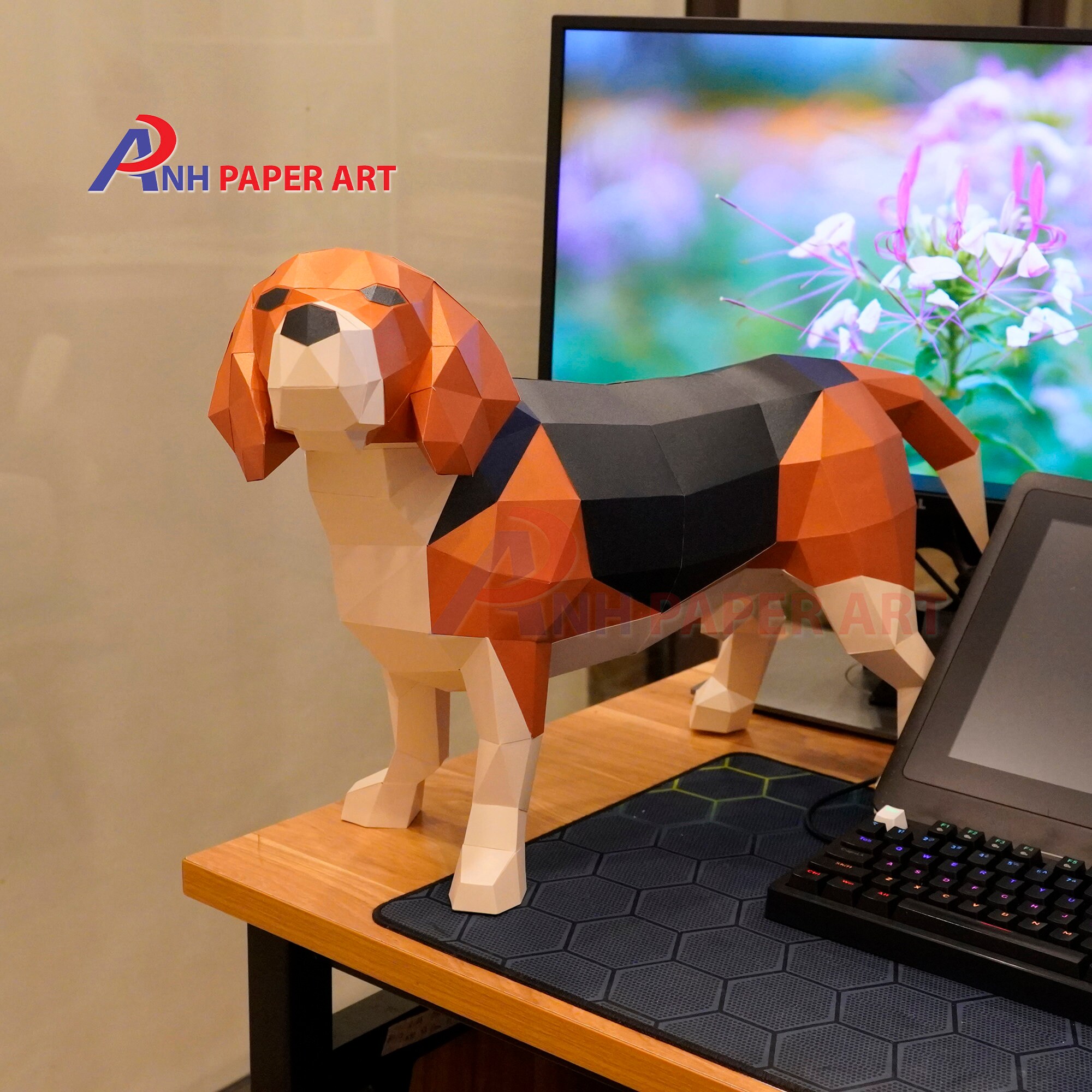 Papercraft Beagle Dog PDF, SVG Template for Cricut Project DIY 3D ...