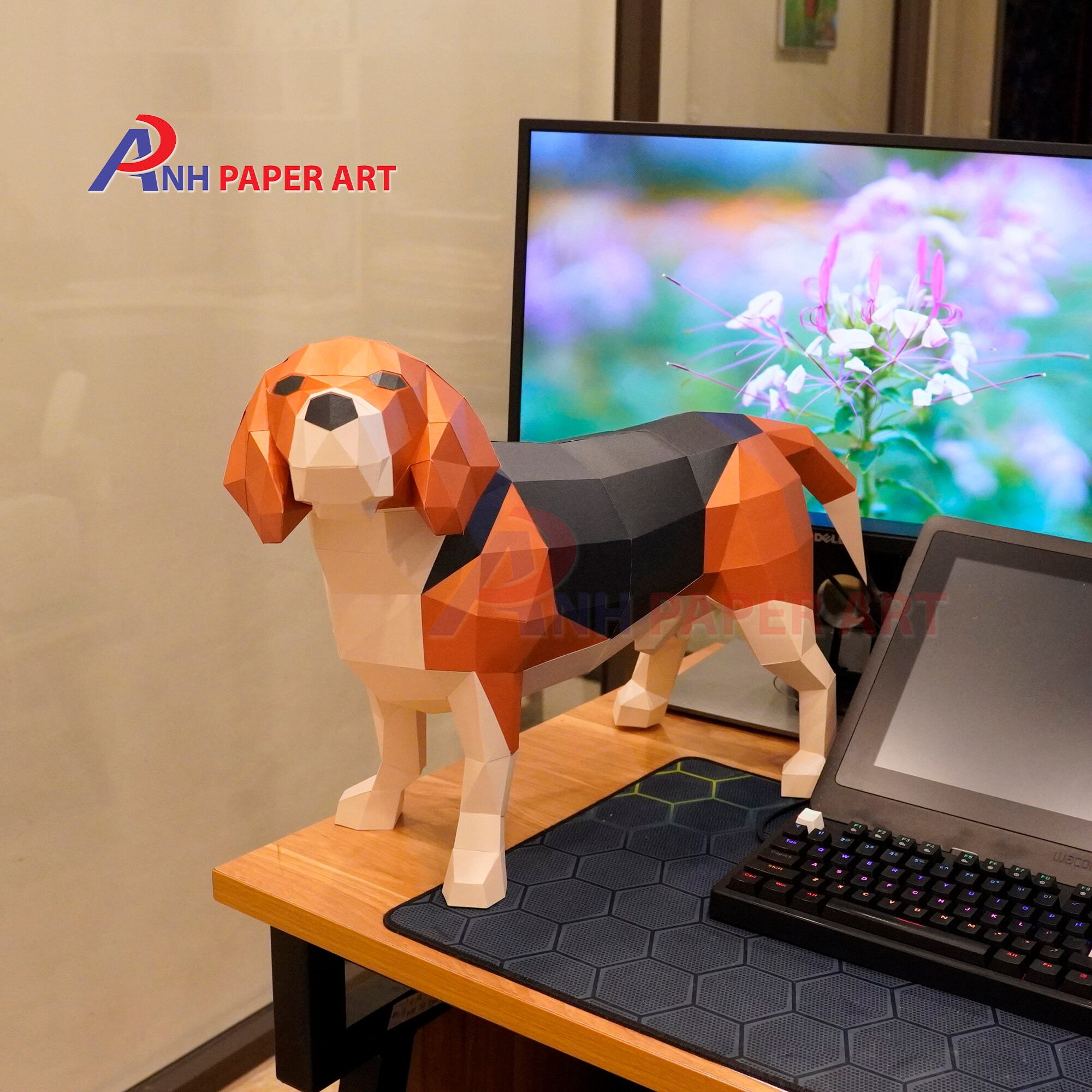 Papercraft Beagle Dog PDF, SVG Template for Cricut Project DIY 3D ...