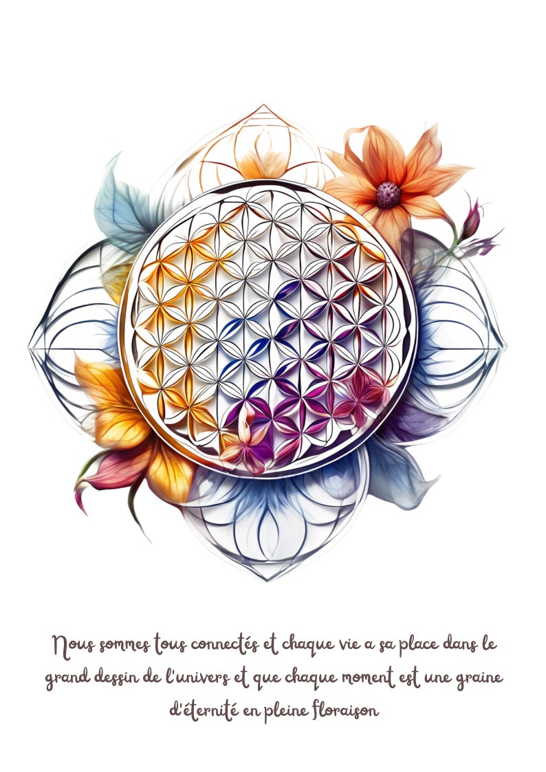 Printable Flower of Life, Art Print, Wall Poster, Meditation ...
