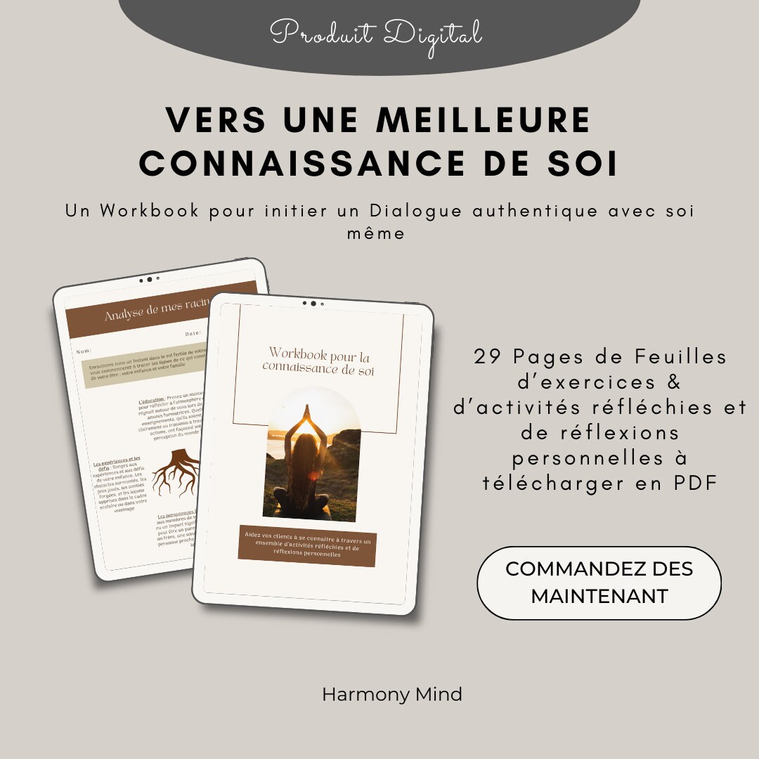 Worksheets Workbook Introspection Self-knowledge Tools Coach Therapist ...