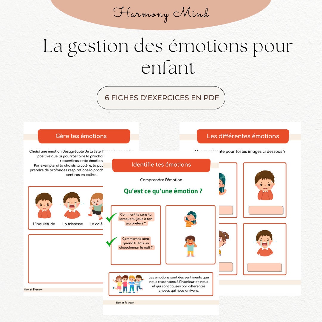 Worksheet Educational Kit Managing Emotions Children Educators Parents ...