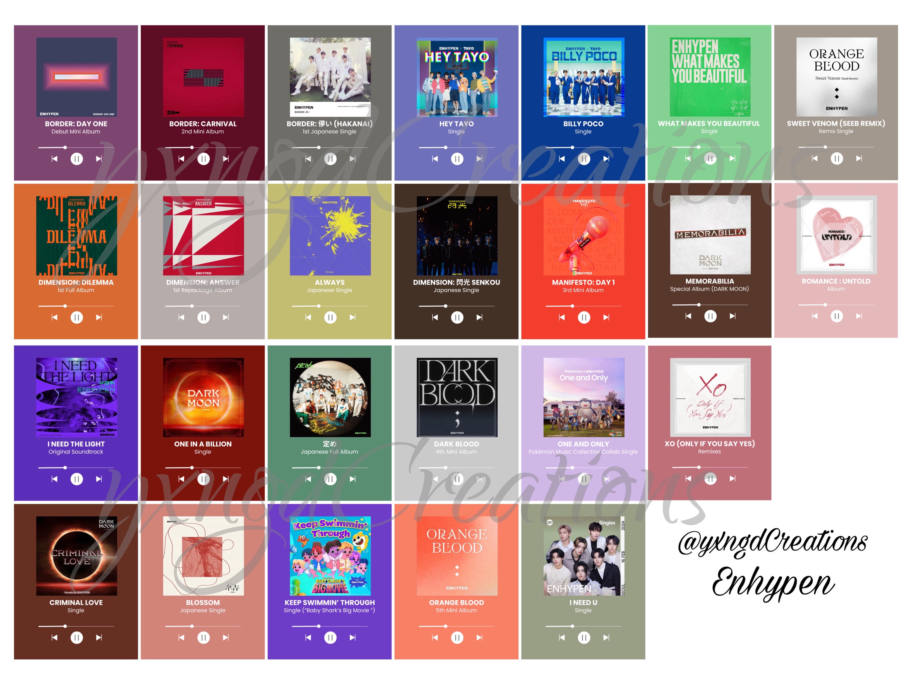 ENHYPEN ALBUM COVER Prints (25) | Digital Download | Printable Kpop Poster | Kpop Prints | Wall ...